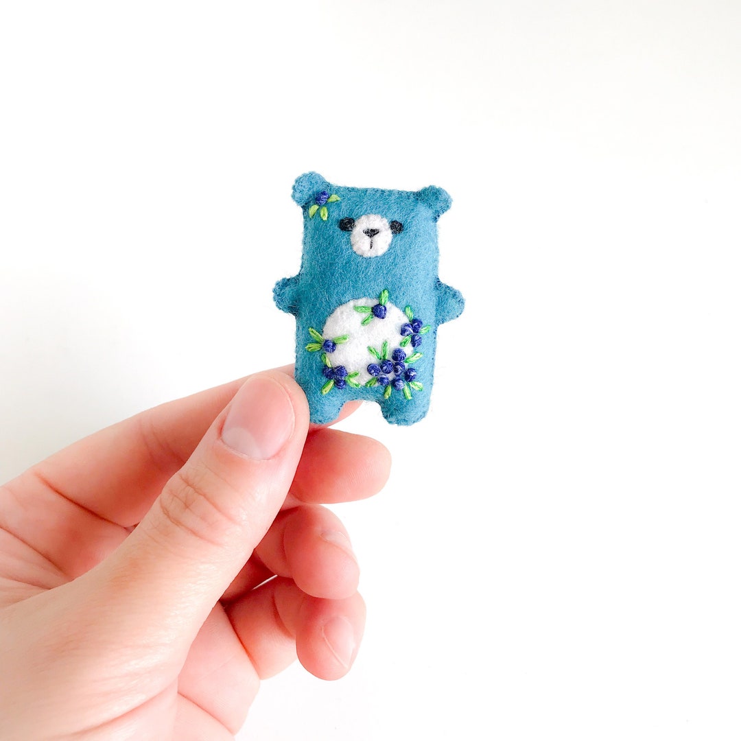 Blueberry Teddy Bear Small Plushie Bear Pocket Hug, Worry Pet ...