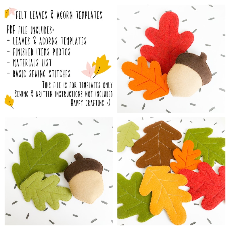 Pattern for Felt Acorns - Etsy