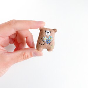 Mini Bear Miniature Teddy Bear Little Fuzzy Bear Dollhouse Teddy Tiny ...