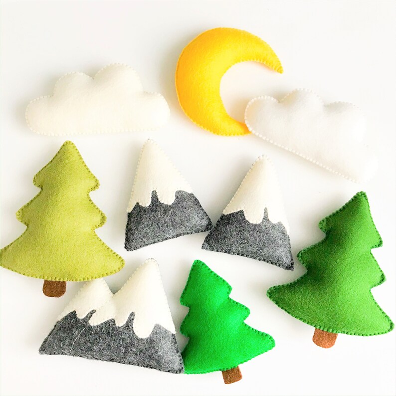 Felt Mountain & Forest Sewing Templates: DIY Nursery Garland (PDF ...