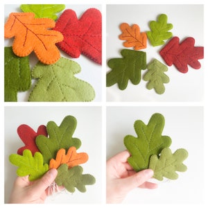 Fall Leaves and Acorns PDF Template Pattern Autumn Felt Ornament Sewing ...