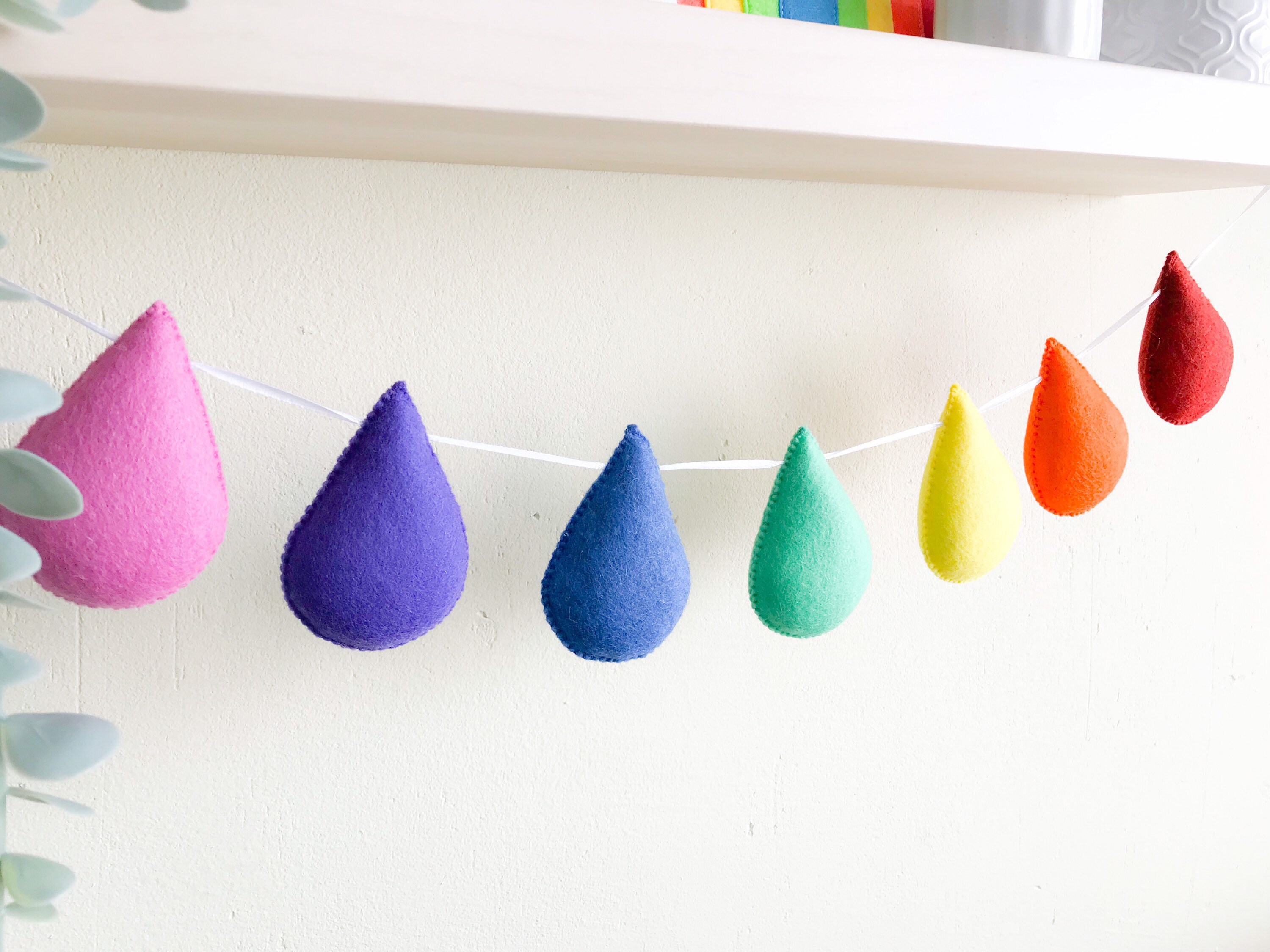 Droplet Garland Raindrops Wall Banner Rainbow Garland - Etsy