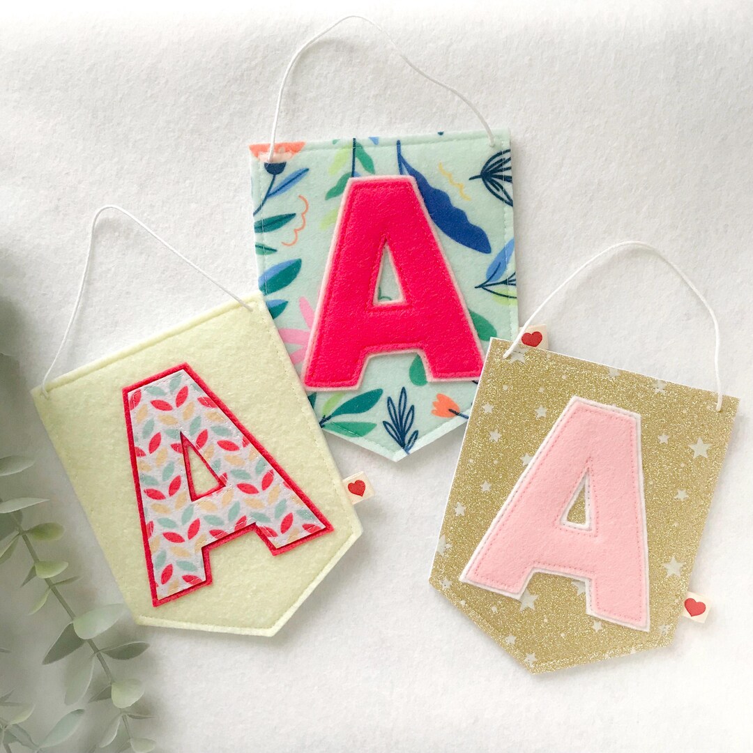 Initial Banner Nursery Sign, MINI Banner, Custom Name Banner ...