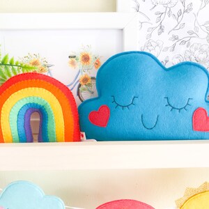 Felt Weather Garland, Rainbow Plushie, Earth Ornament Sun and Moon ...