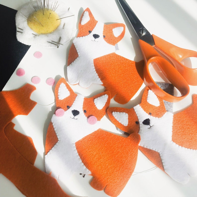 Felt Corgi Plush PDF Template Pattern Dog Ornament Toy Sewing - Etsy