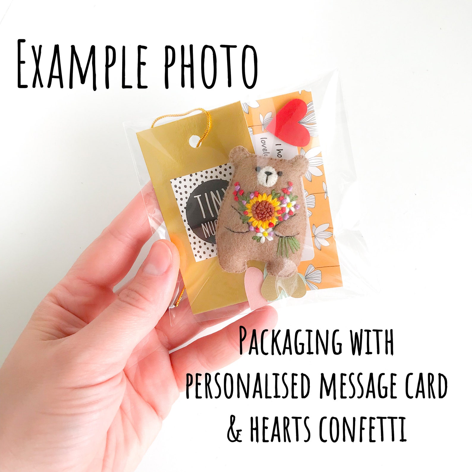 Tiny Teddy Bear Miniature Teddy Bear Plushie Wildflower Sunflowers ...