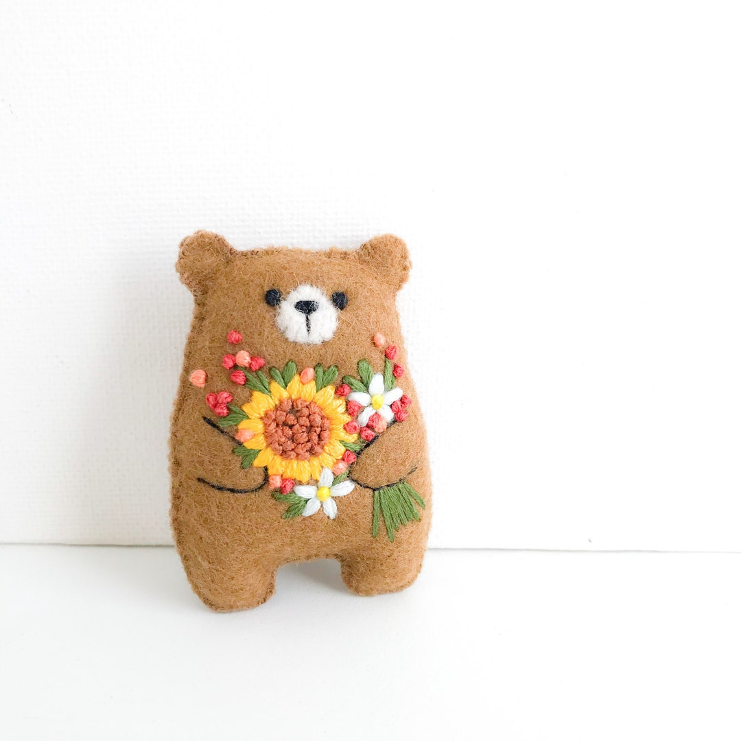 Miniature Teddy Bear Plushie, Fall Decor, Autumn Vibes Cozy Cute Gift ...