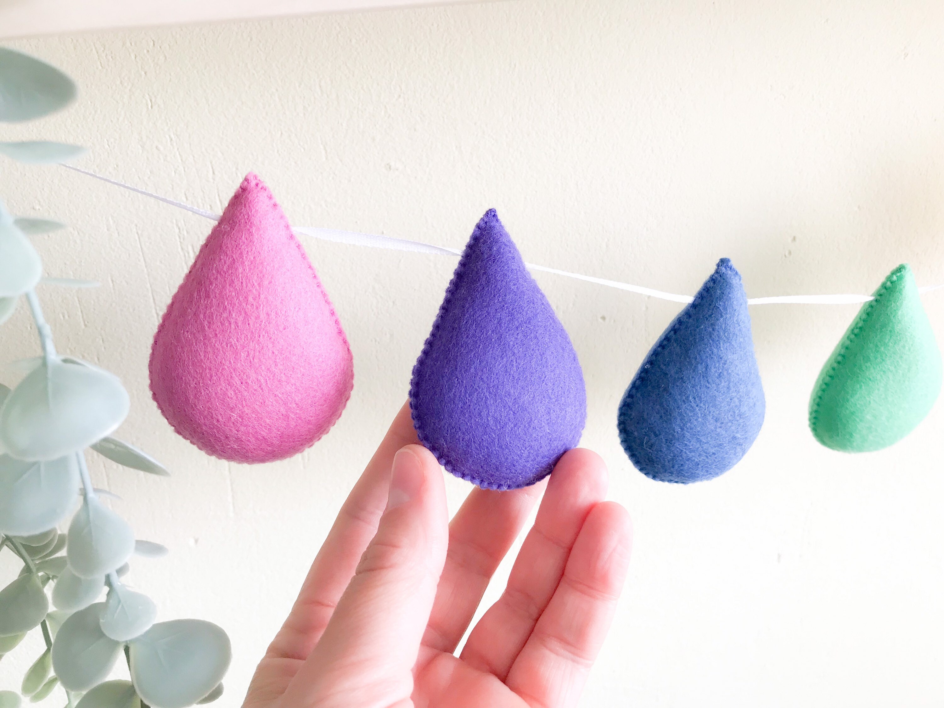 Droplet Garland Raindrops Wall Banner Rainbow Garland - Etsy