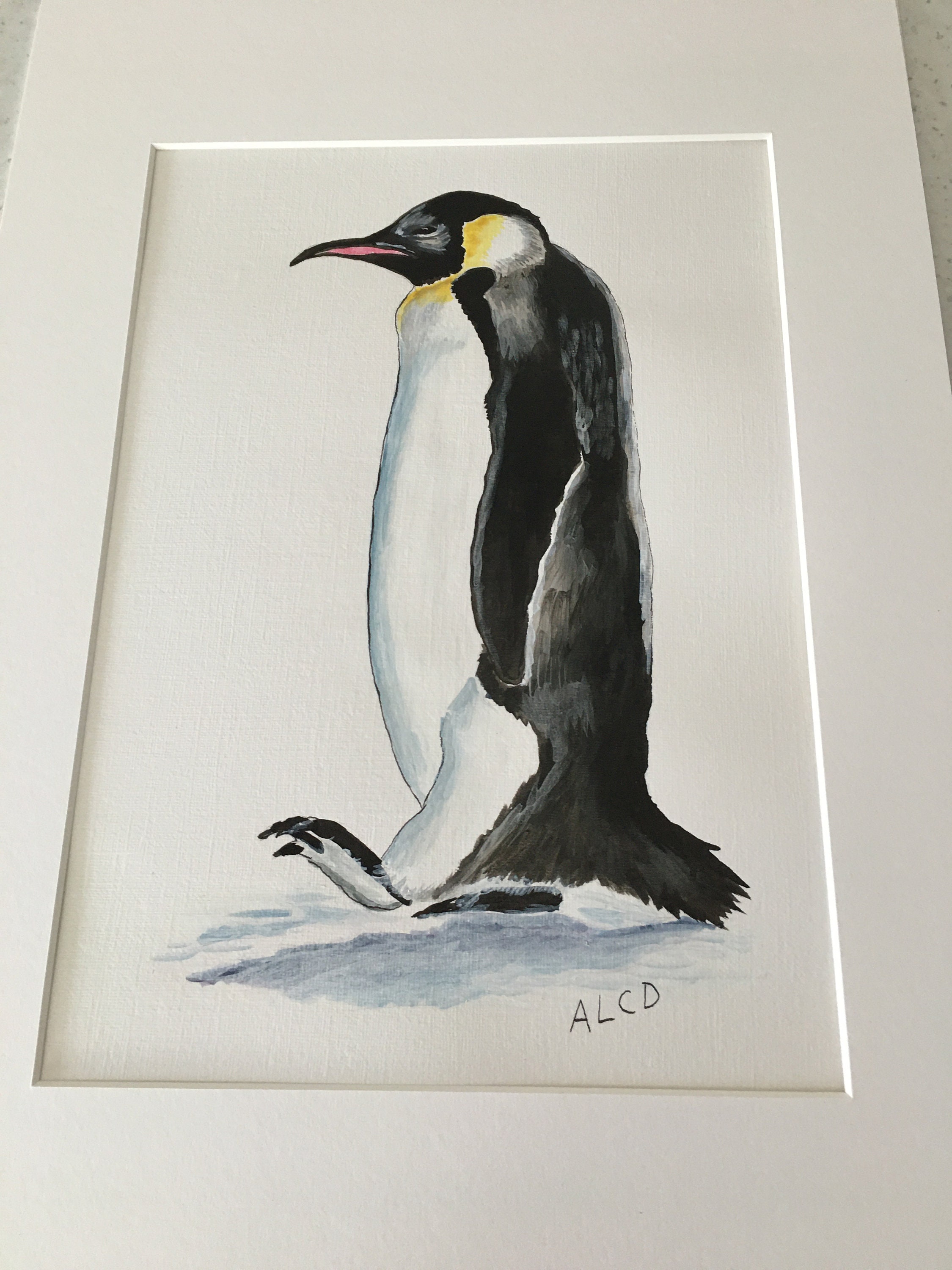 Emperor Penguin, Original Ink Painting - Etsy Denmark