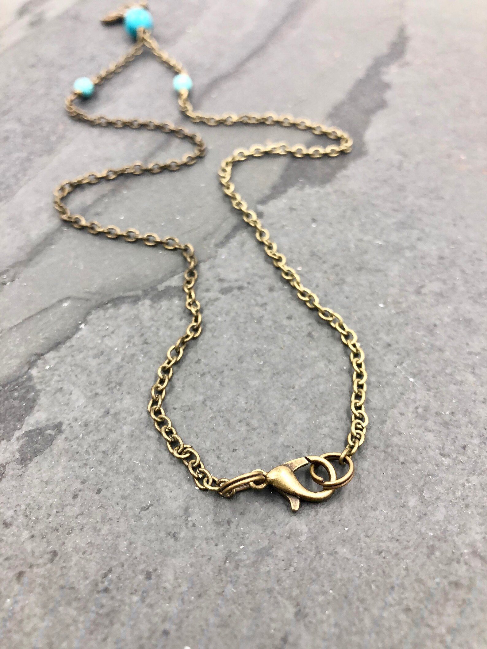 Bronze and Turquoise Bicycle Necklace / Bike Necklace | Etsy