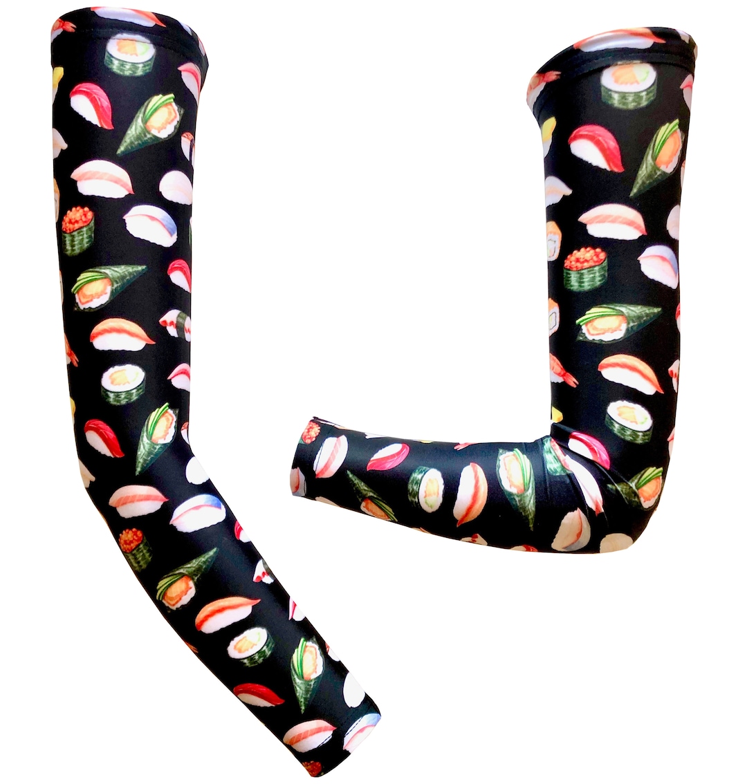 Printed Arm Warmers Sushi / Arm Sleeves, Arm Covers, Compression ...