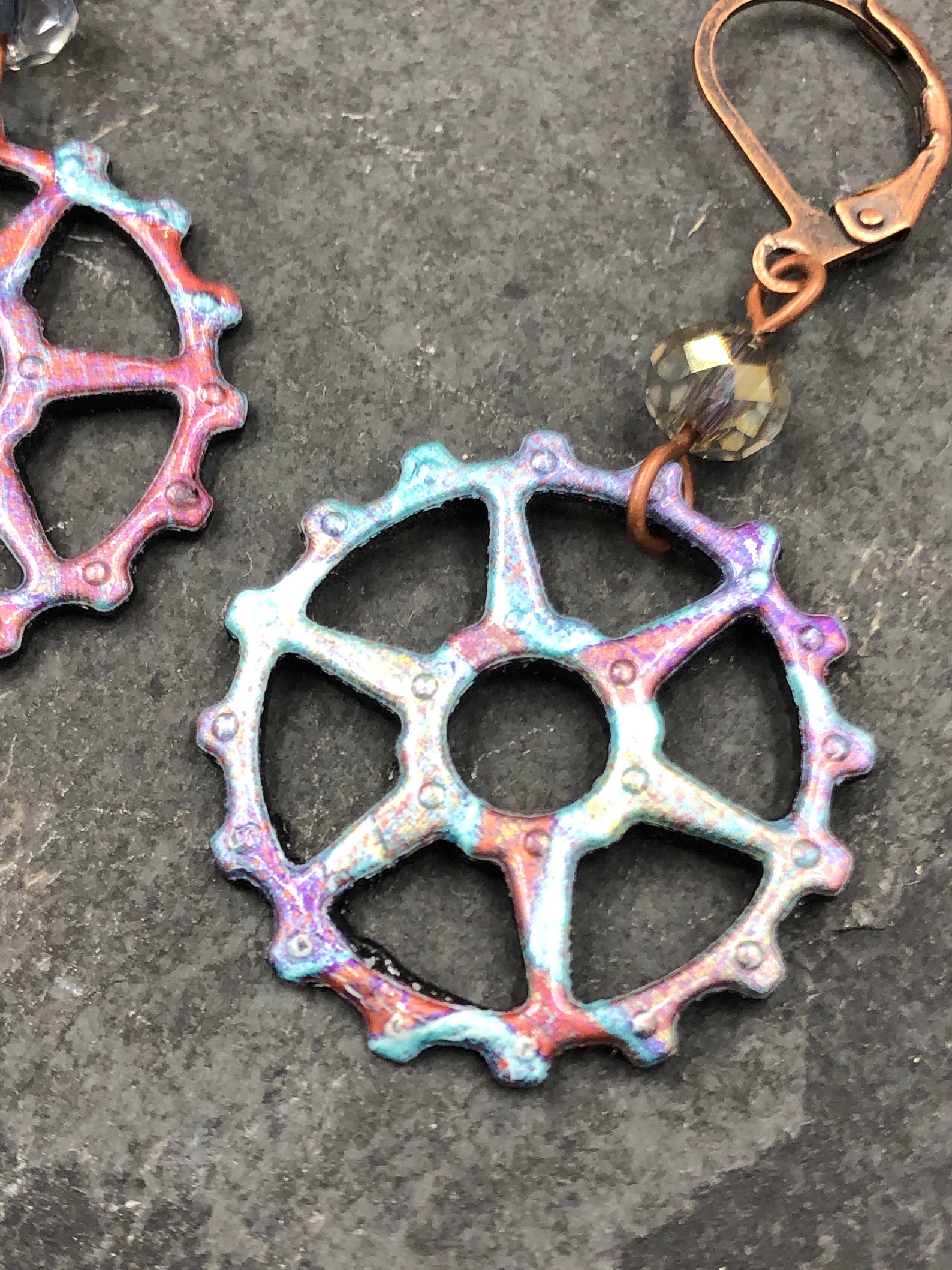 Colorful Chain Ring Bicycle Earrings Bicycle Jewelry Bike | Etsy