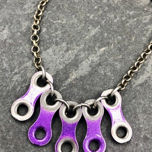 Repurposed Purple Bicycle Chain Necklace Bicycle Necklace Bike Necklace ...