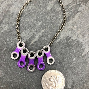 Repurposed Purple Bicycle Chain Necklace Bicycle Necklace Bike Necklace ...