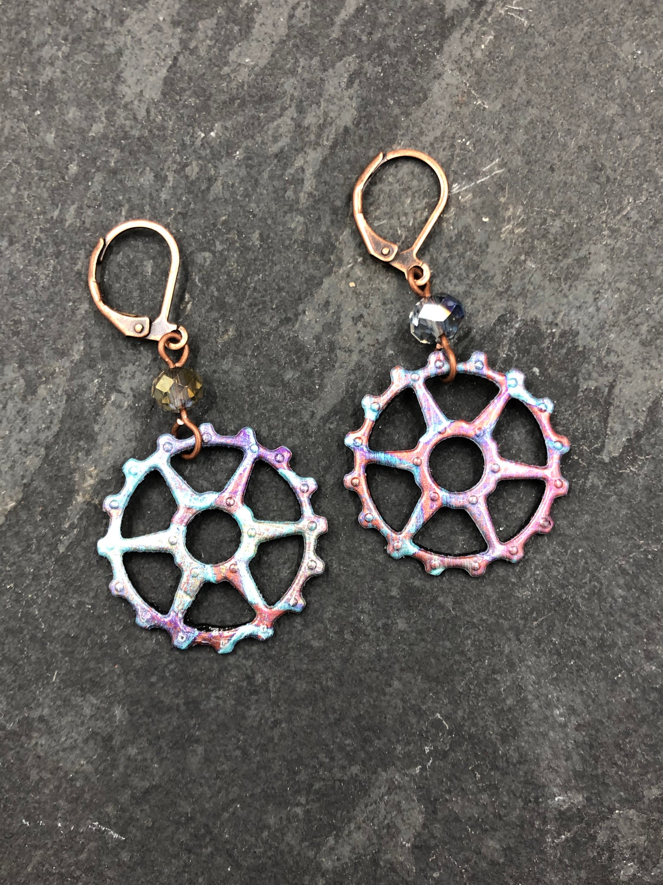 Colorful Chain Ring Bicycle Earrings Bicycle Jewelry Bike | Etsy