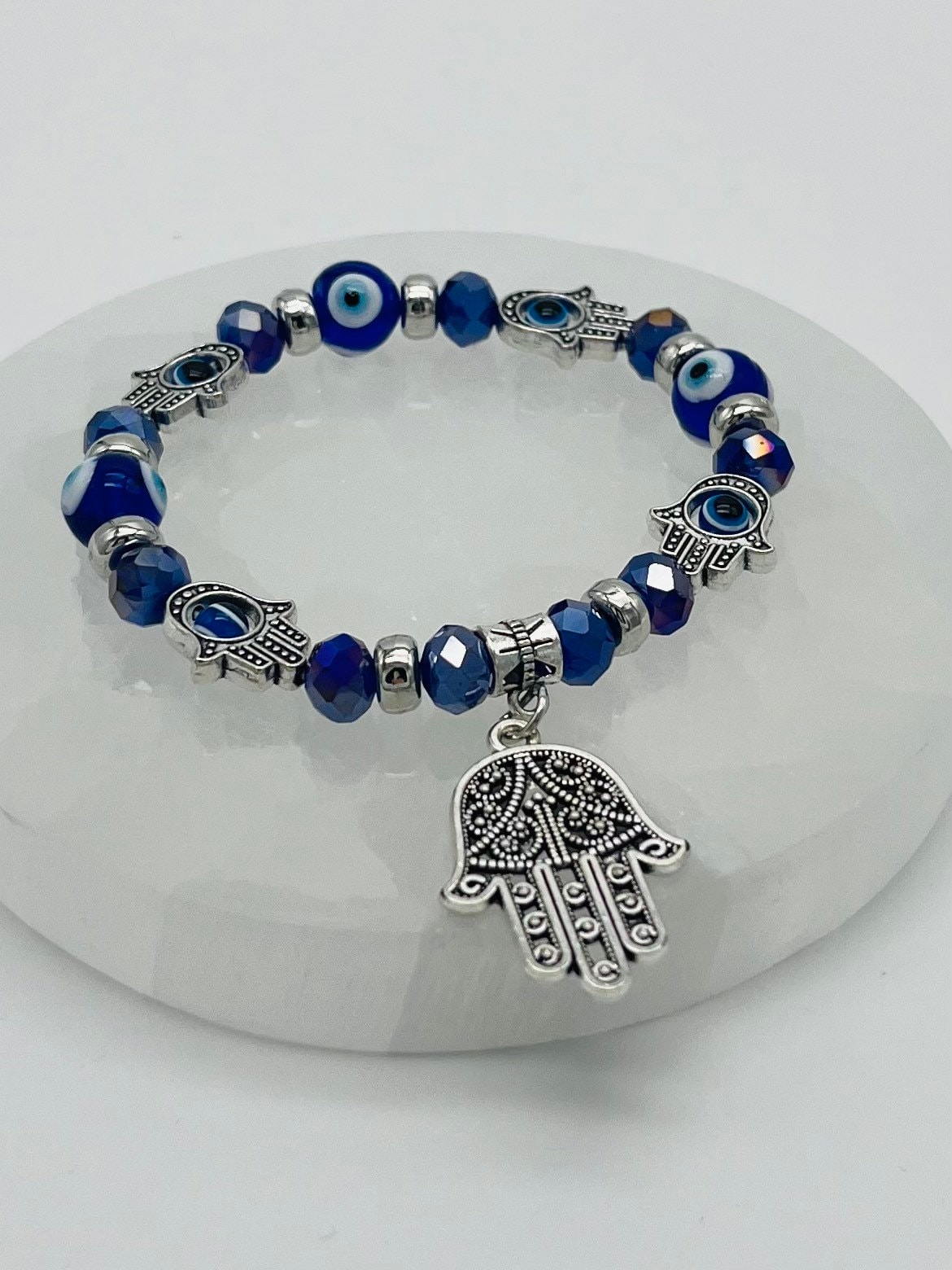 Evil Eye Bracelet Mal De Ojo for Protection Beads Blue Turkish Protects ...
