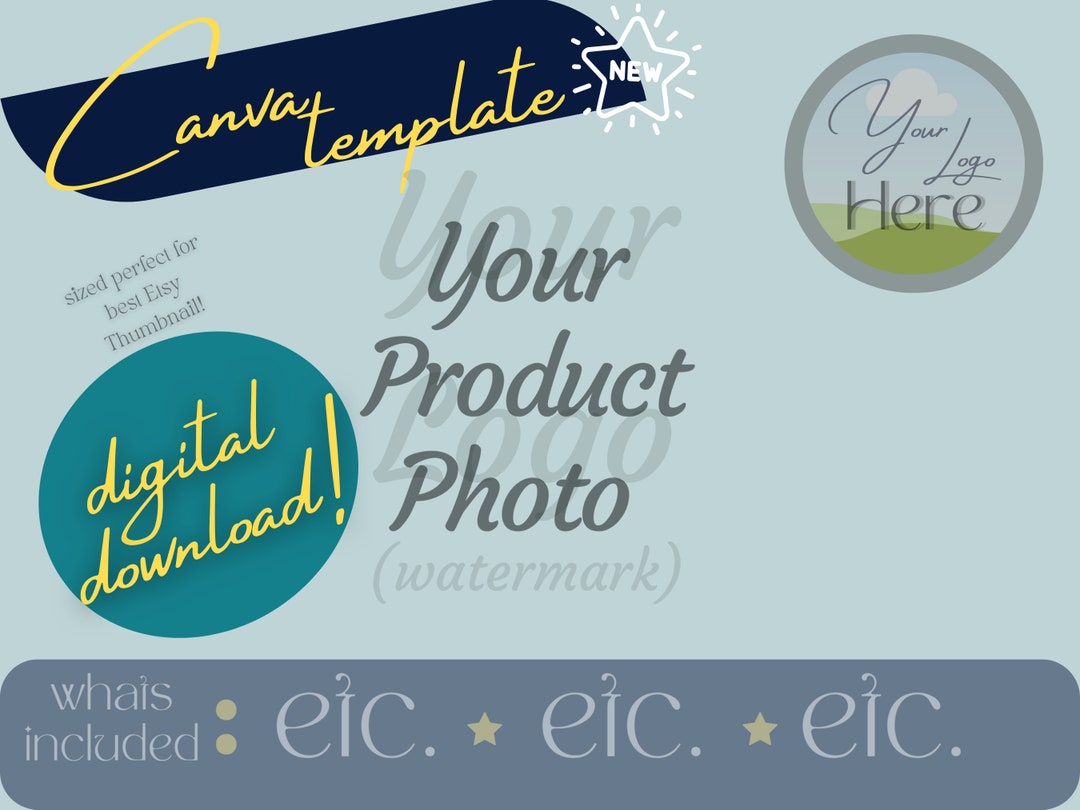 Canva Template for Branded Looking Etsy Listing Bundle. 10 Pages for ...