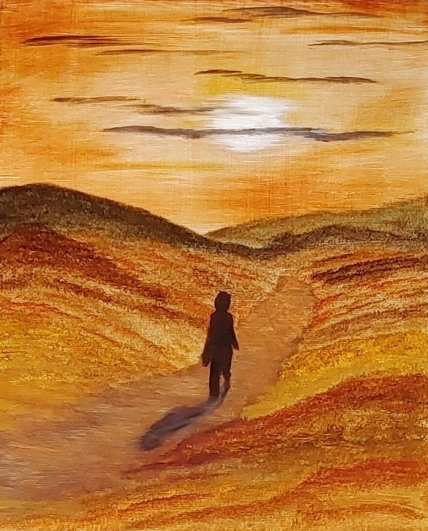 Lonely Man Walking Painting