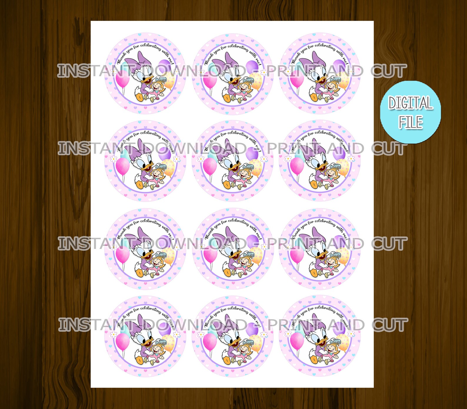Daisy Duck Birthday Tag Baby Daisy Duck Tag Daisy Duck Party - Etsy