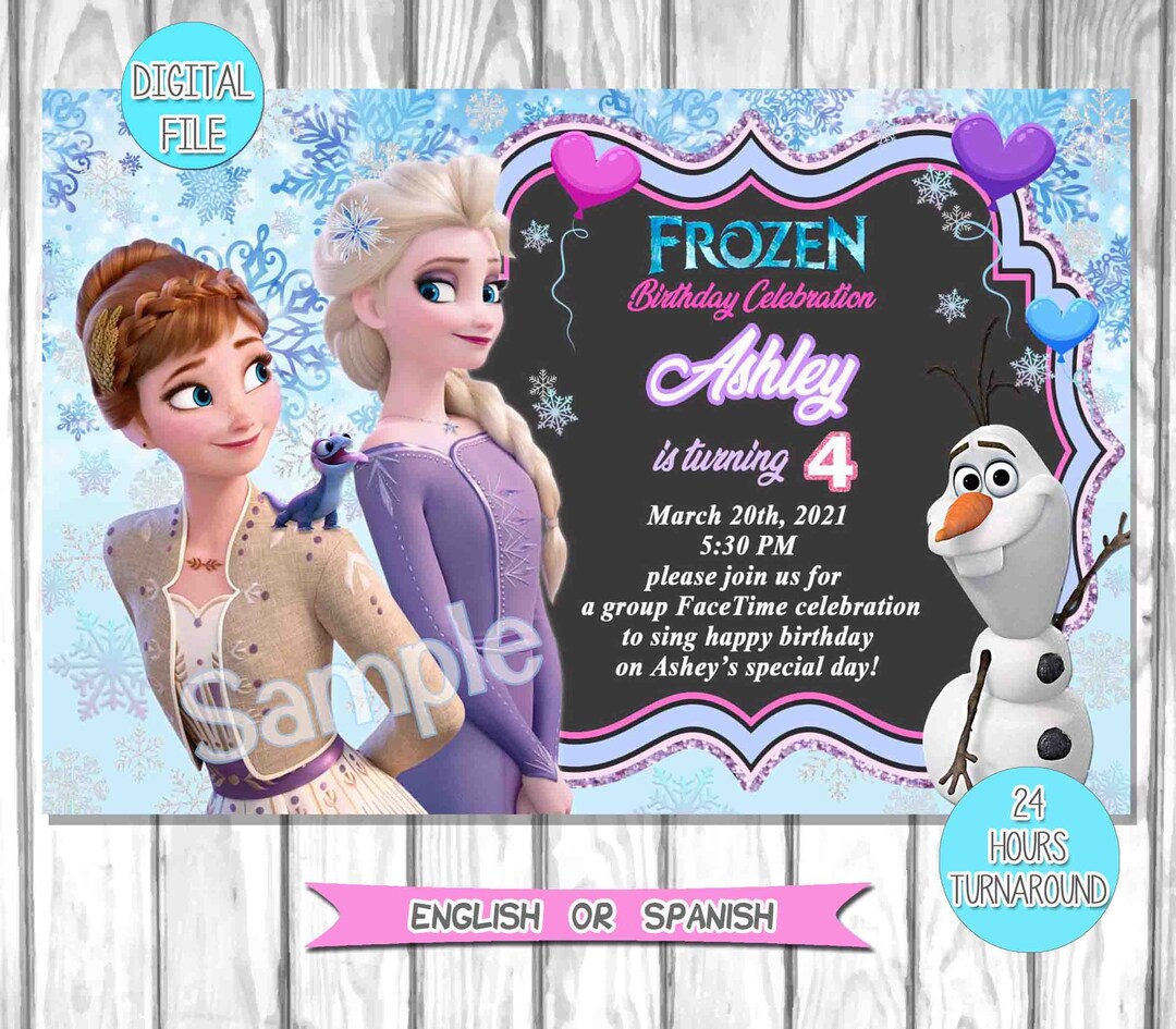 Frozen Invitation, Frozen Birthday Invitation Printable, Frozen ...