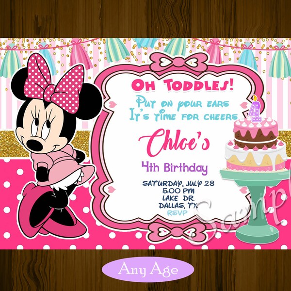 Invitacion De Minnie Mouse - Etsy