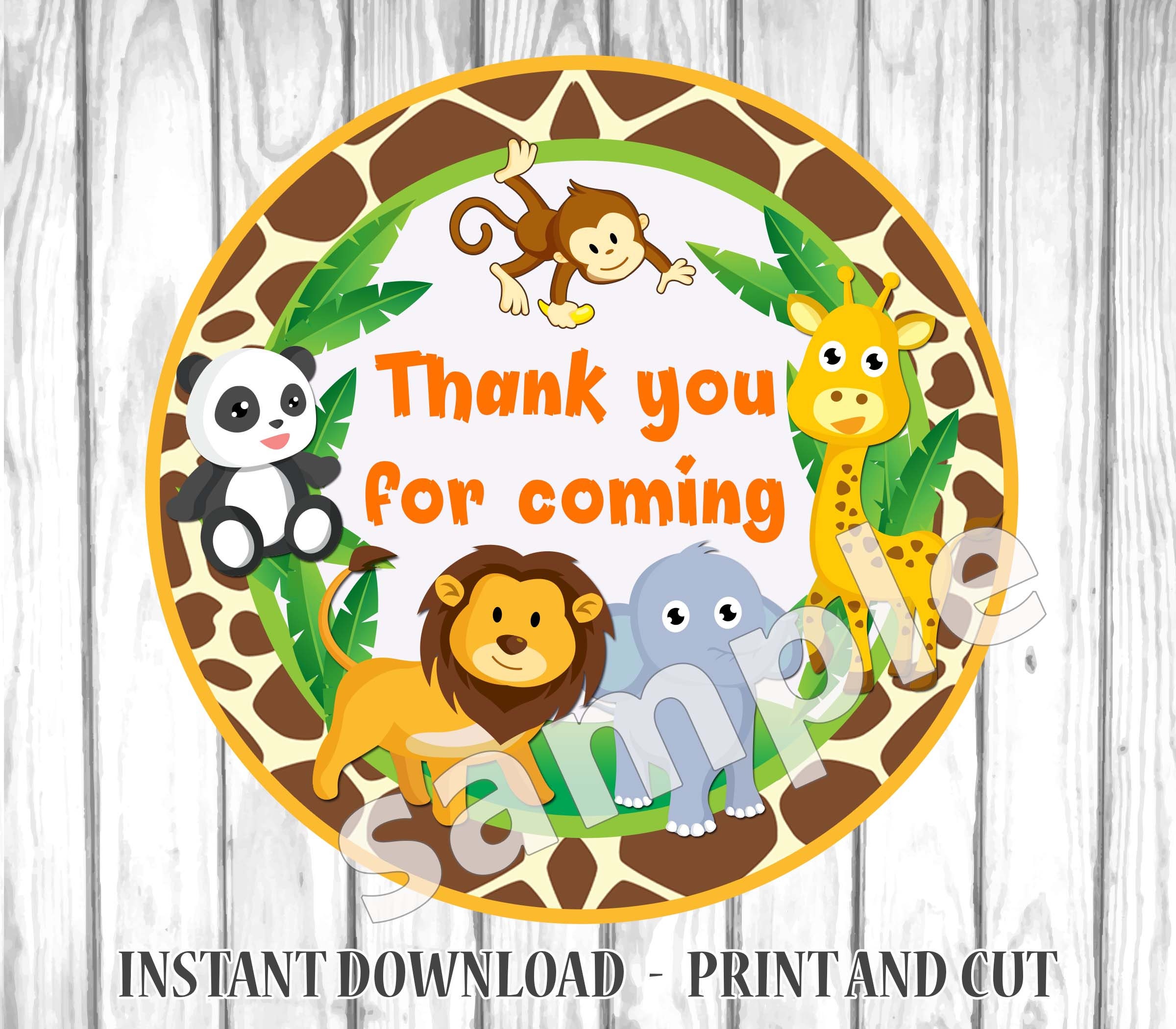 Stickers, Labels & Tags Paper & Party Supplies Paper Safari Birthday ...