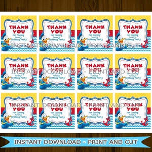 Donald Duck Tag, Donald Duck Label, Donald Duck Invite, Donald Duck ...