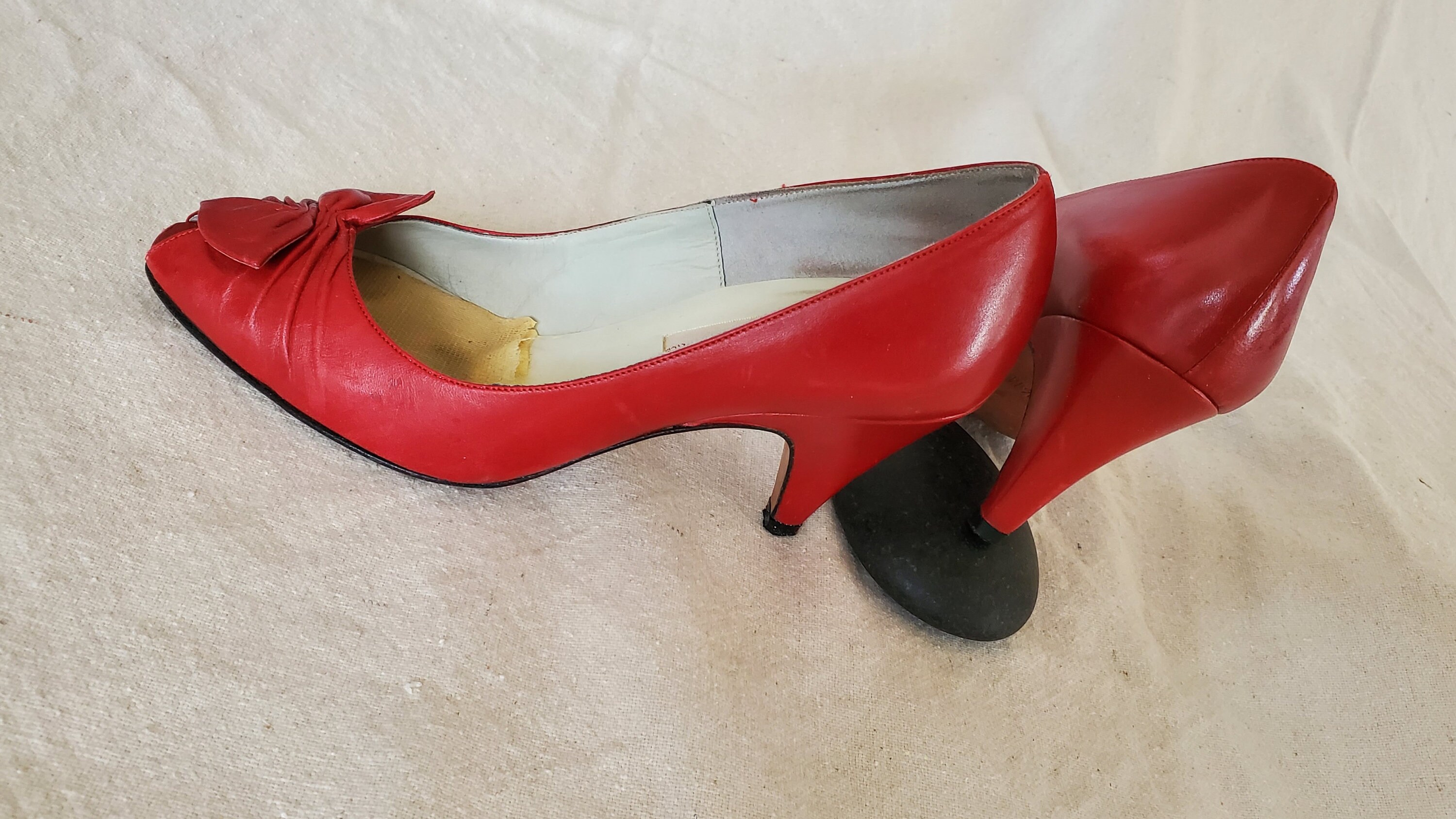 Sesto Mucci Ruby Red Vintage Heels-size 5 - Etsy