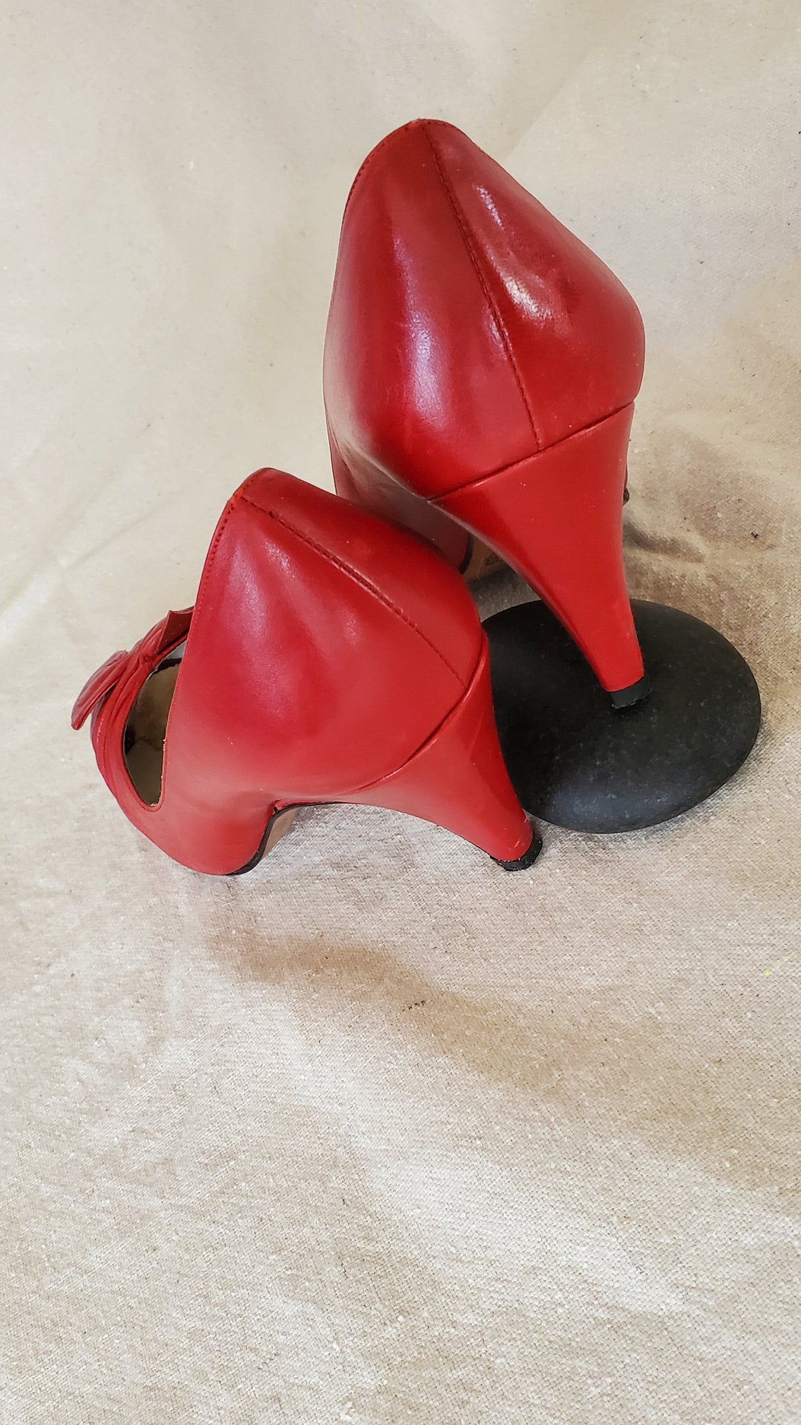 Sesto Mucci Ruby Red Vintage Heels-size 5 - Etsy