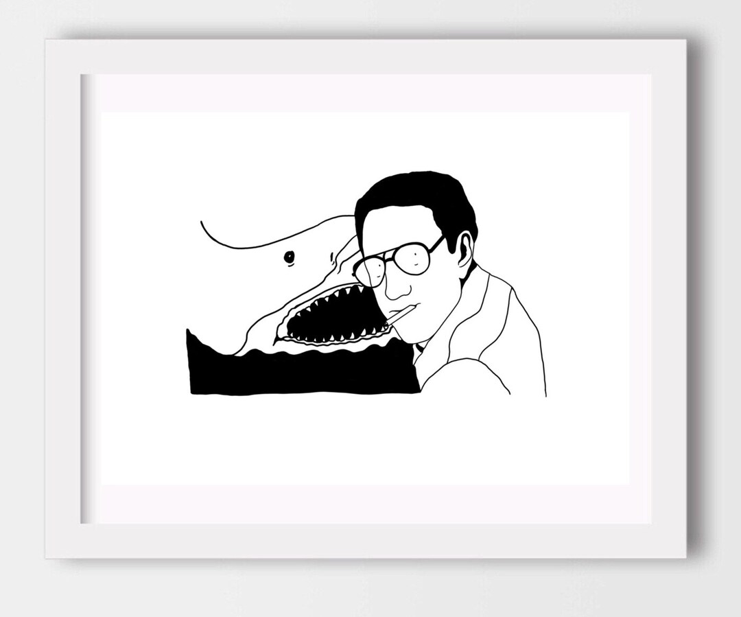 Jaws Movie Art, Digital Download Print, Minimalist Wall Art, Simple ...