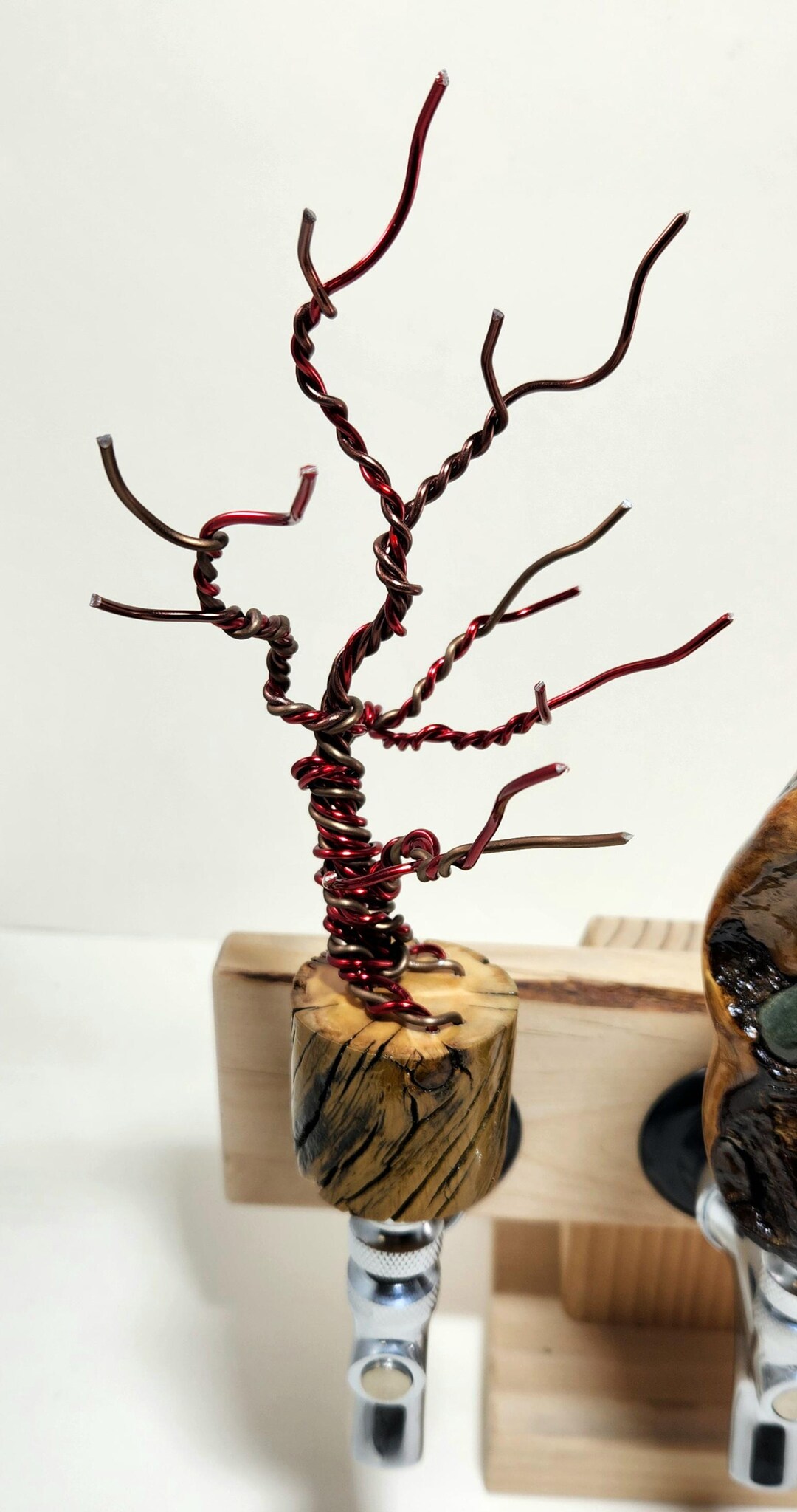 Wooden Tap Handle - Wire Tree - Beer Tap Handle - Keg Tap Handle - Home ...