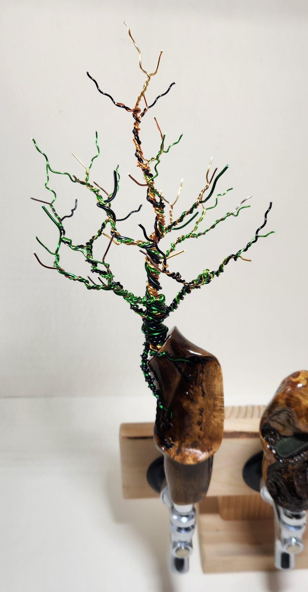 Wooden Tap Handle - Wire Tree - Beer Tap Handle - Keg Tap Handle - Home ...