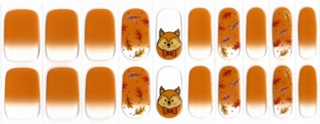 Fallin' for Foxy Semi-transparent Semi-cured Gel Nail Wraps - Etsy