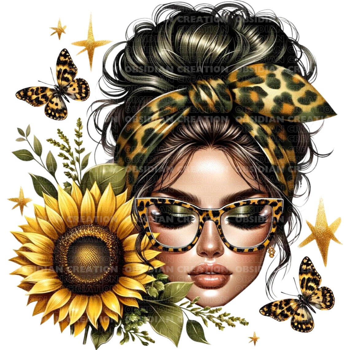 Caucasian Messy Bun PNG Image | Sunflower Messy Bun | Sunflower for ...