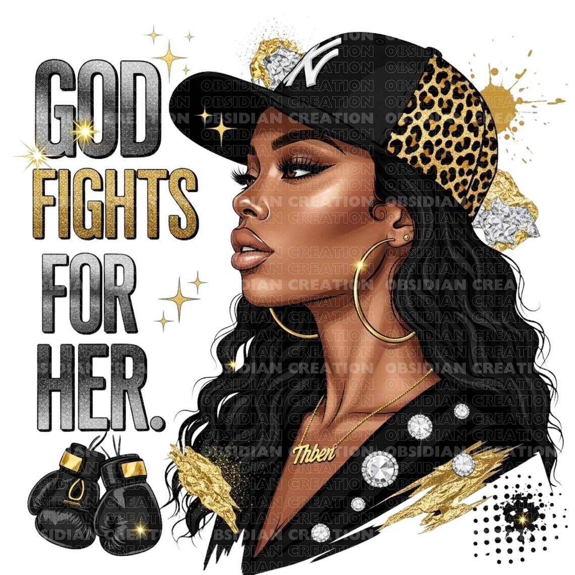 God Fights for Her PNG, Black Woman Faith Sublimation Design, Spiritual ...