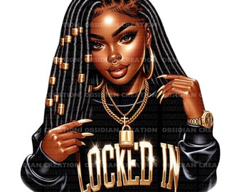 Afro Messy Bun Loc | Afro Dreadlocks Clipart | African American Hair ...