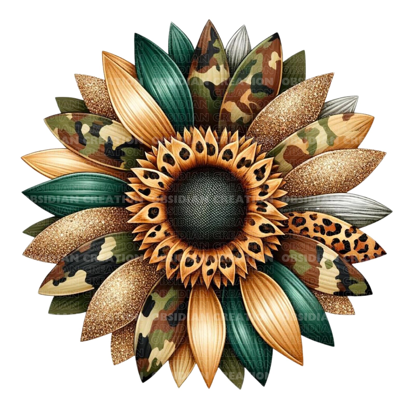 Leopard Camouflage Sunflower PNG | Sunflower Png | Western Sunflower ...