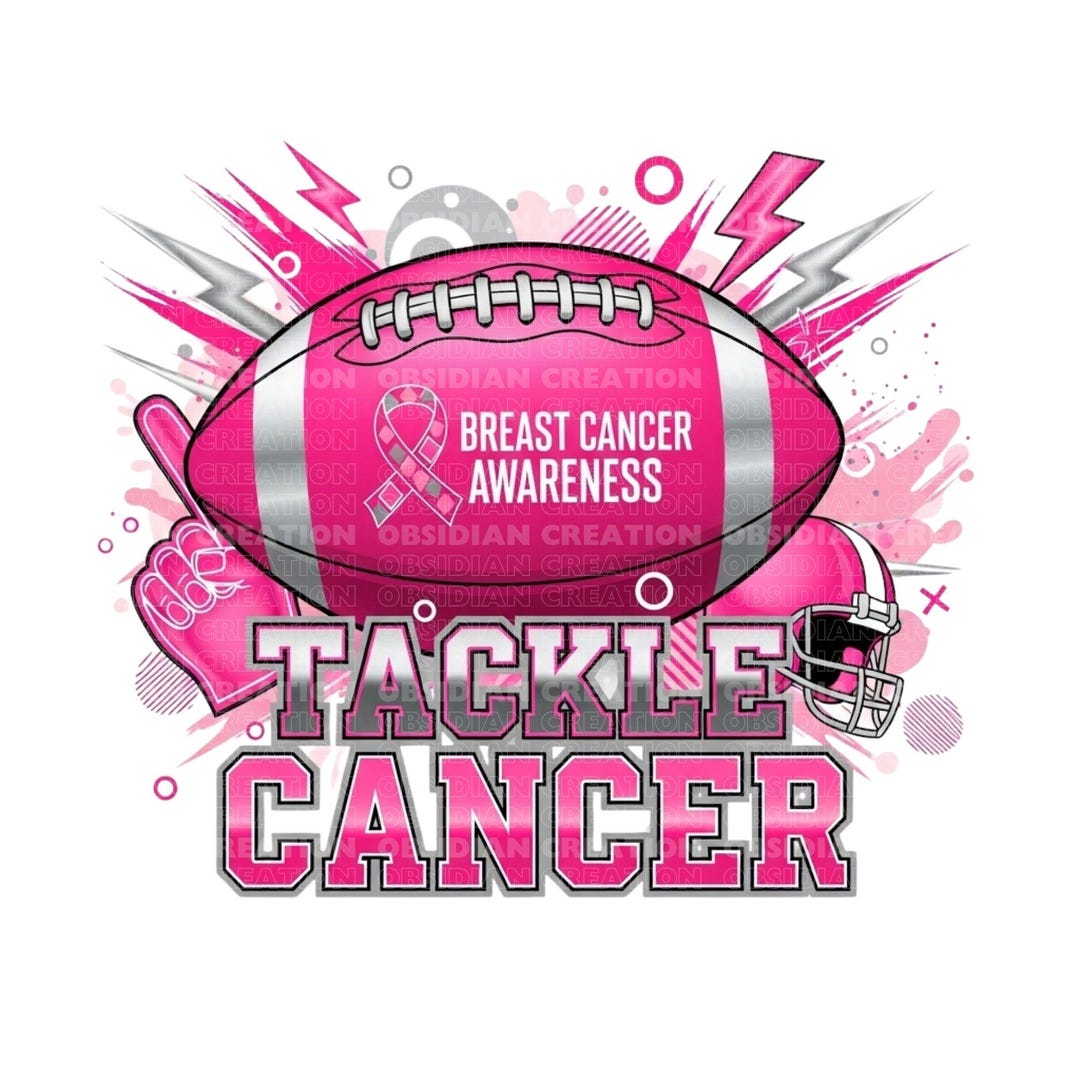 Tackle Cancer PNG | Football Breast Cancer Awareness Design PNG ...