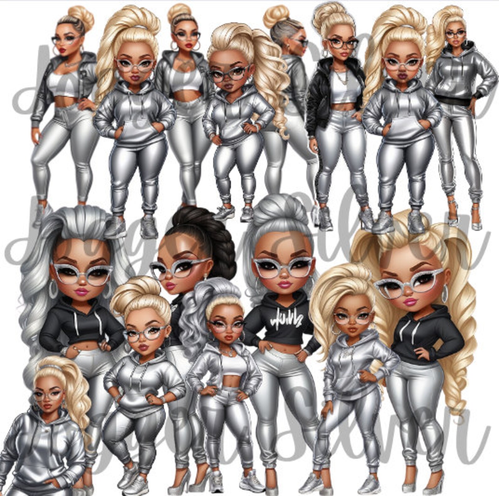 Empowering Black Women Clipart Instant Download Black Women PNG ...