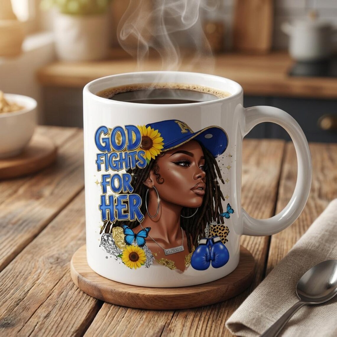 God Fights for Her PNG | African American Christian Art | Spiritual ...