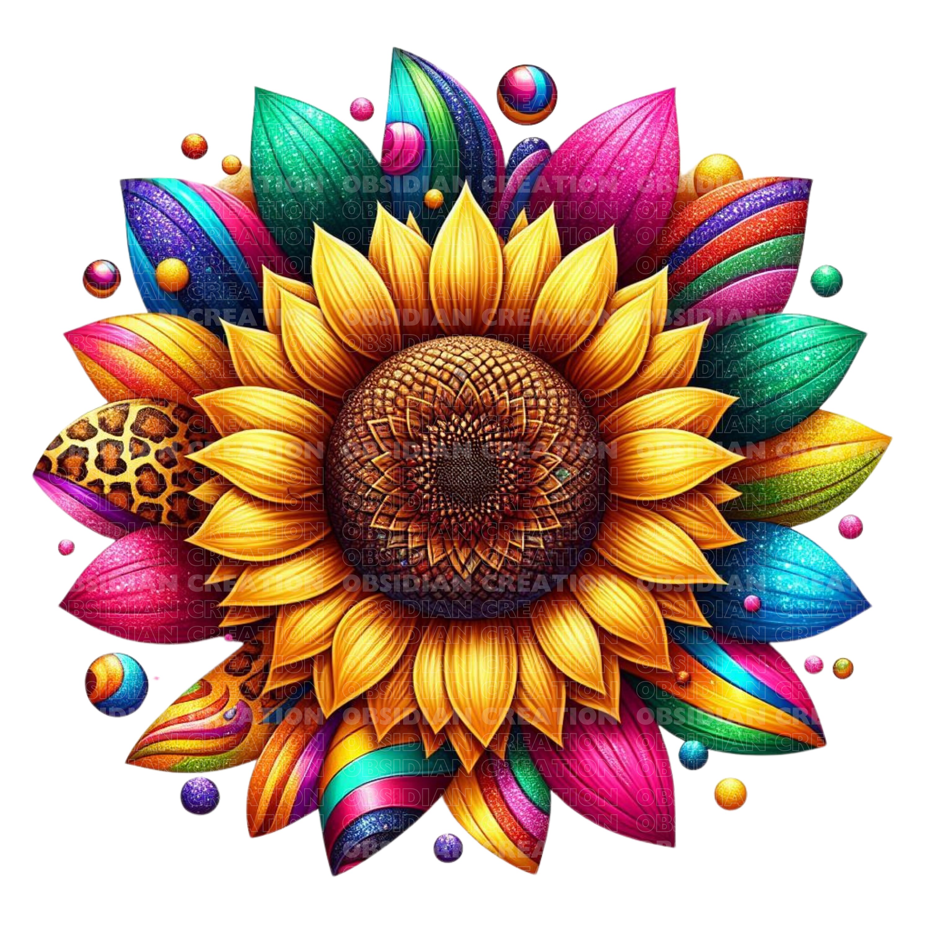 Rainbow Sunflower PNG | Sunflower Png | Western Sunflower Png ...