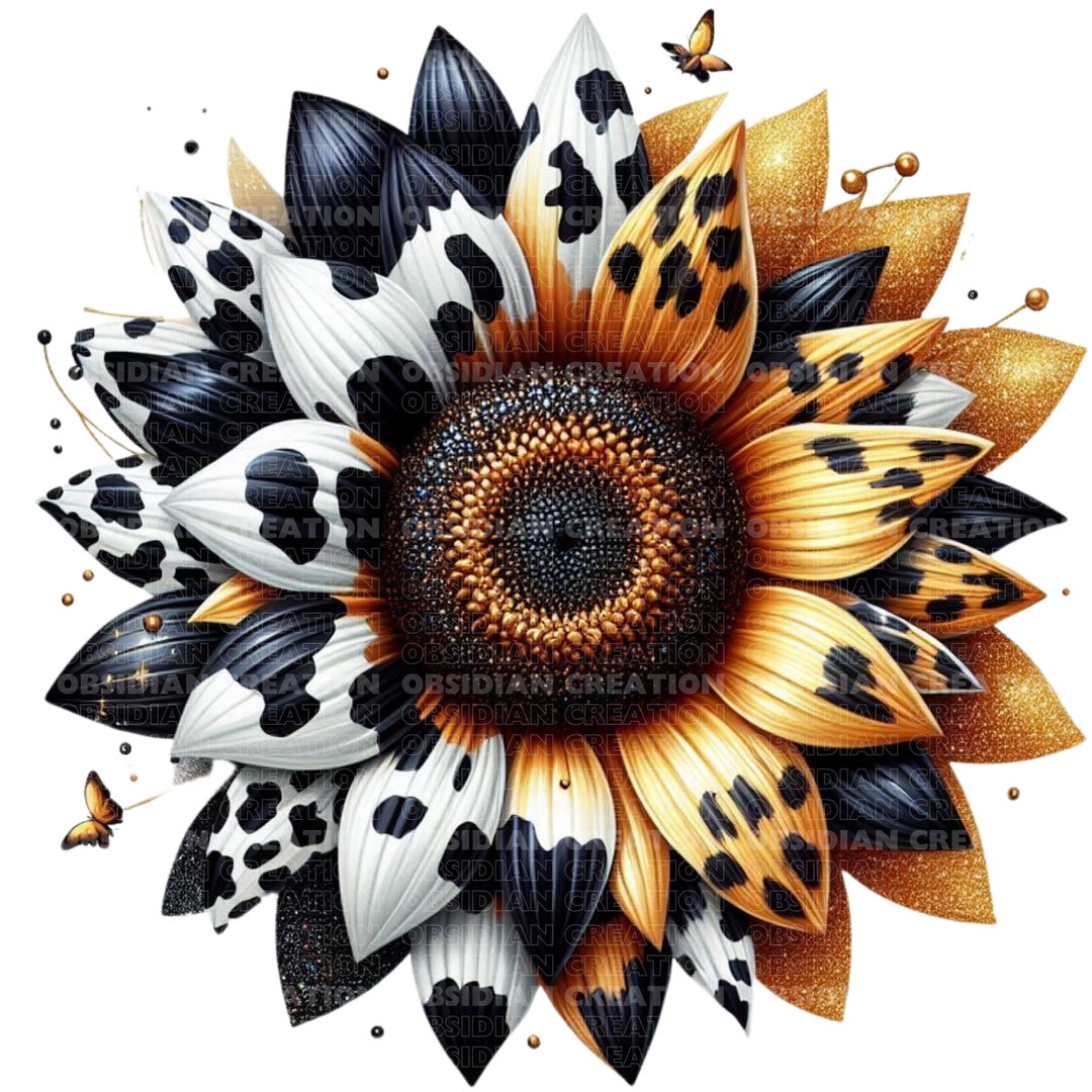 Cow Print Sunflower PNG | Sunflower Png | Western Sunflower Png ...