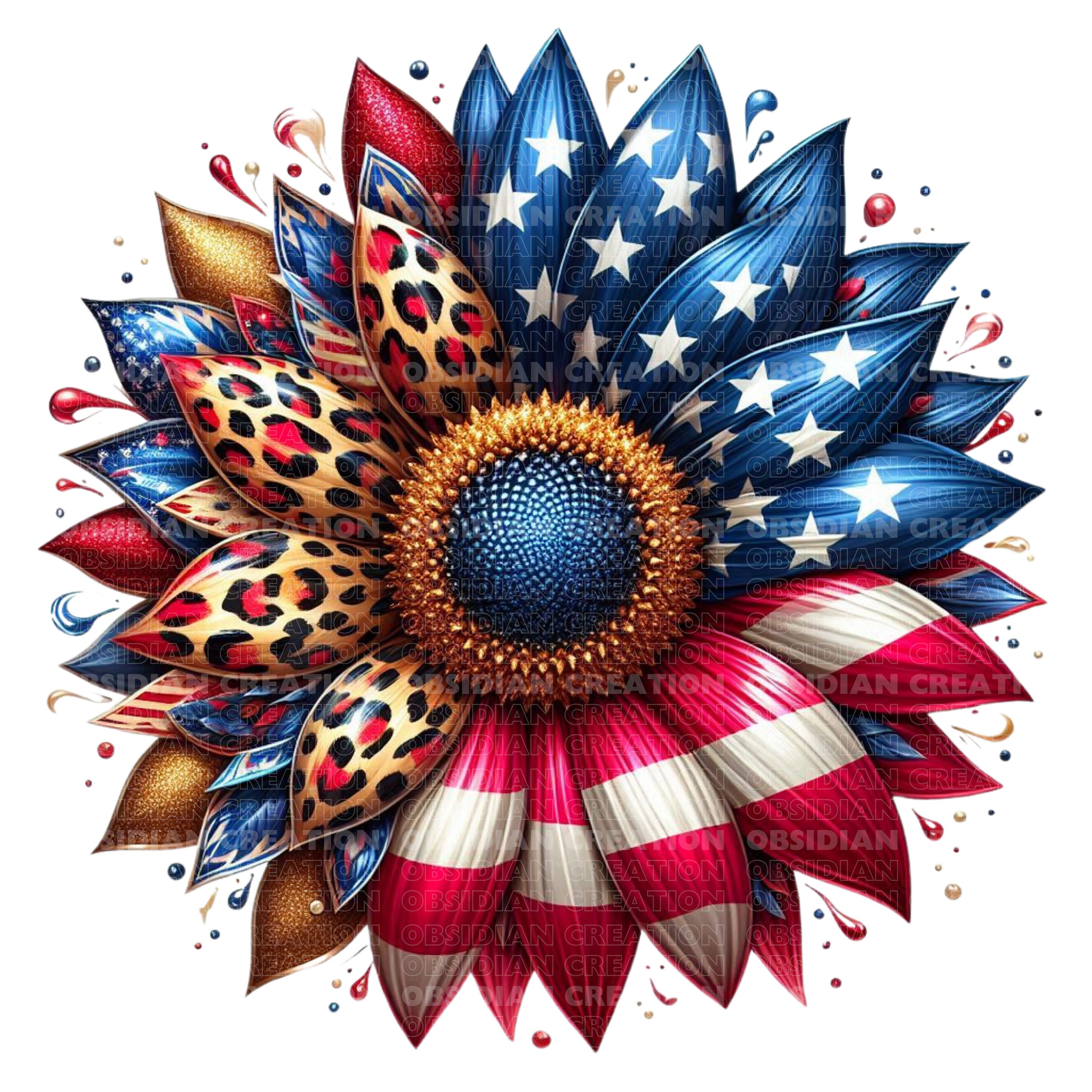 Independence Day Sunflower PNG | Sunflower Png | July 4th Sunflower Png ...