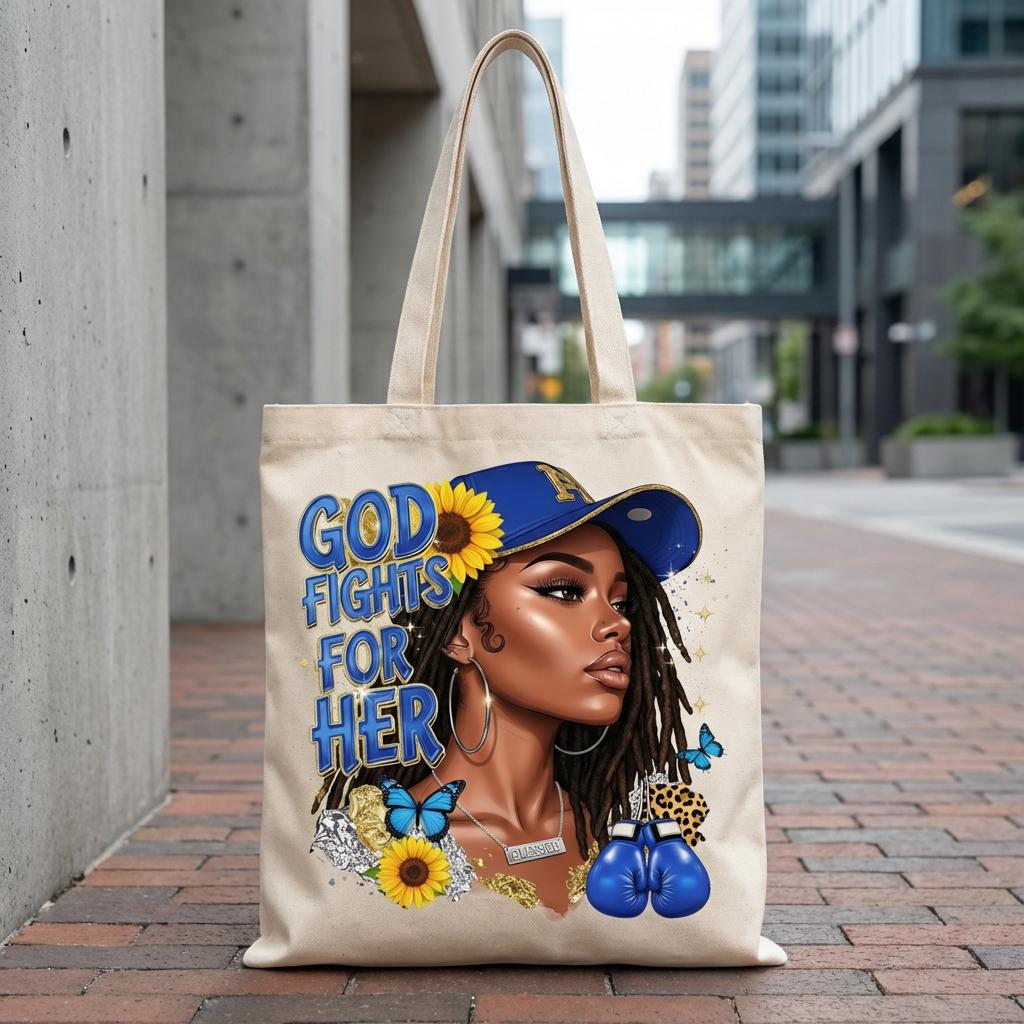 God Fights for Her PNG | African American Christian Art | Spiritual ...