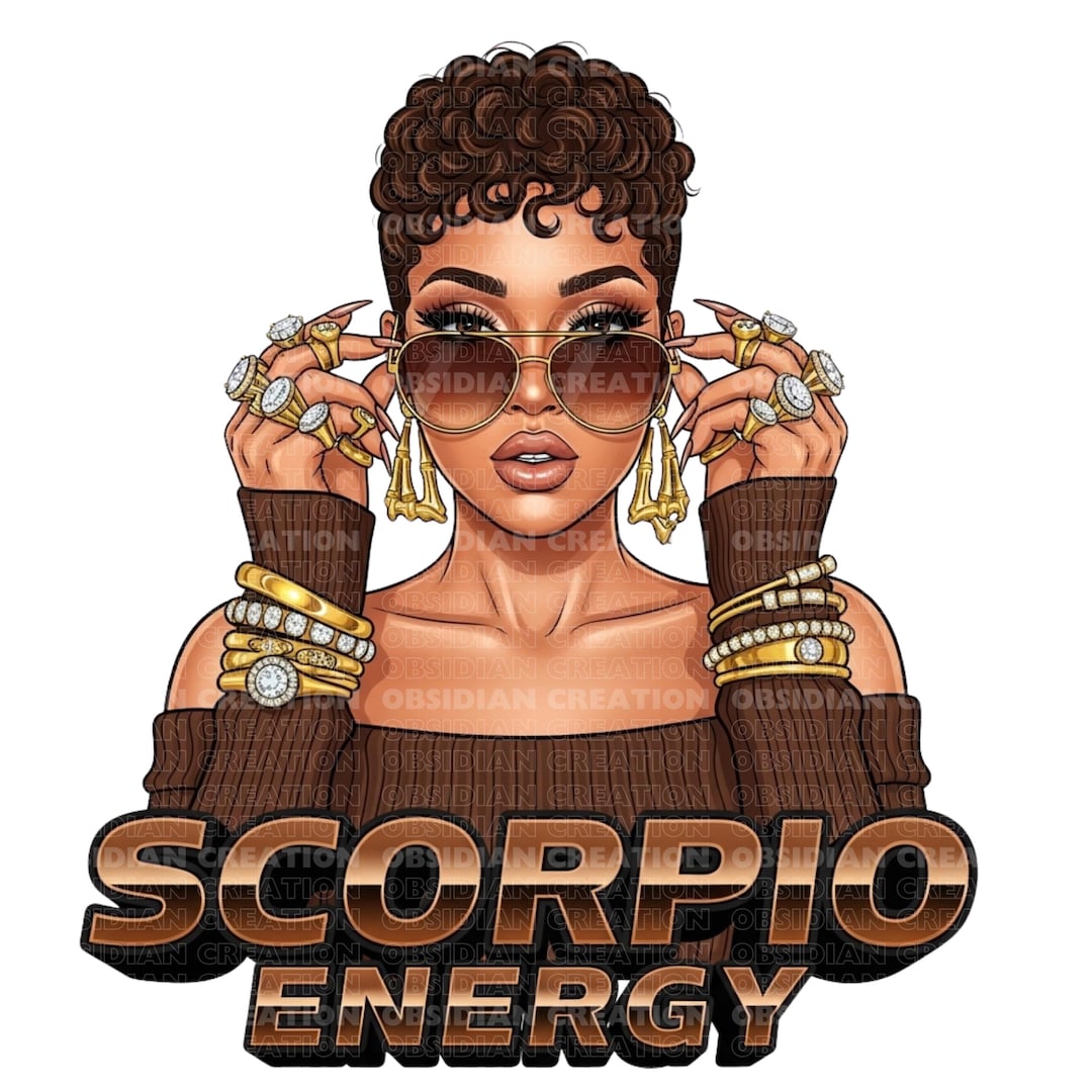 Scorpio Energy PNG | Chic Zodiac Diva Clipart | Instant Download ...