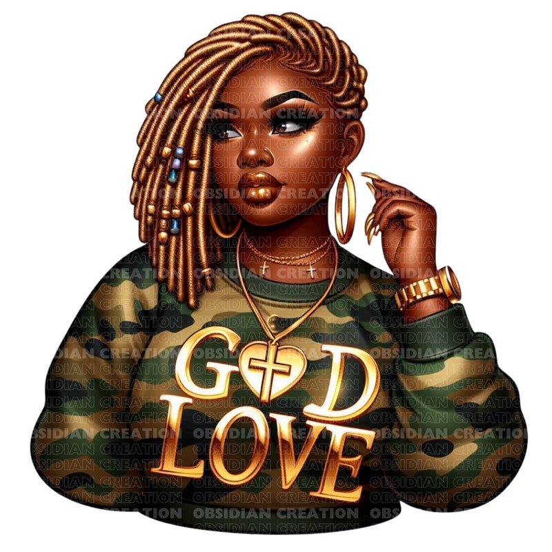 Black Women Locks Art - Etsy