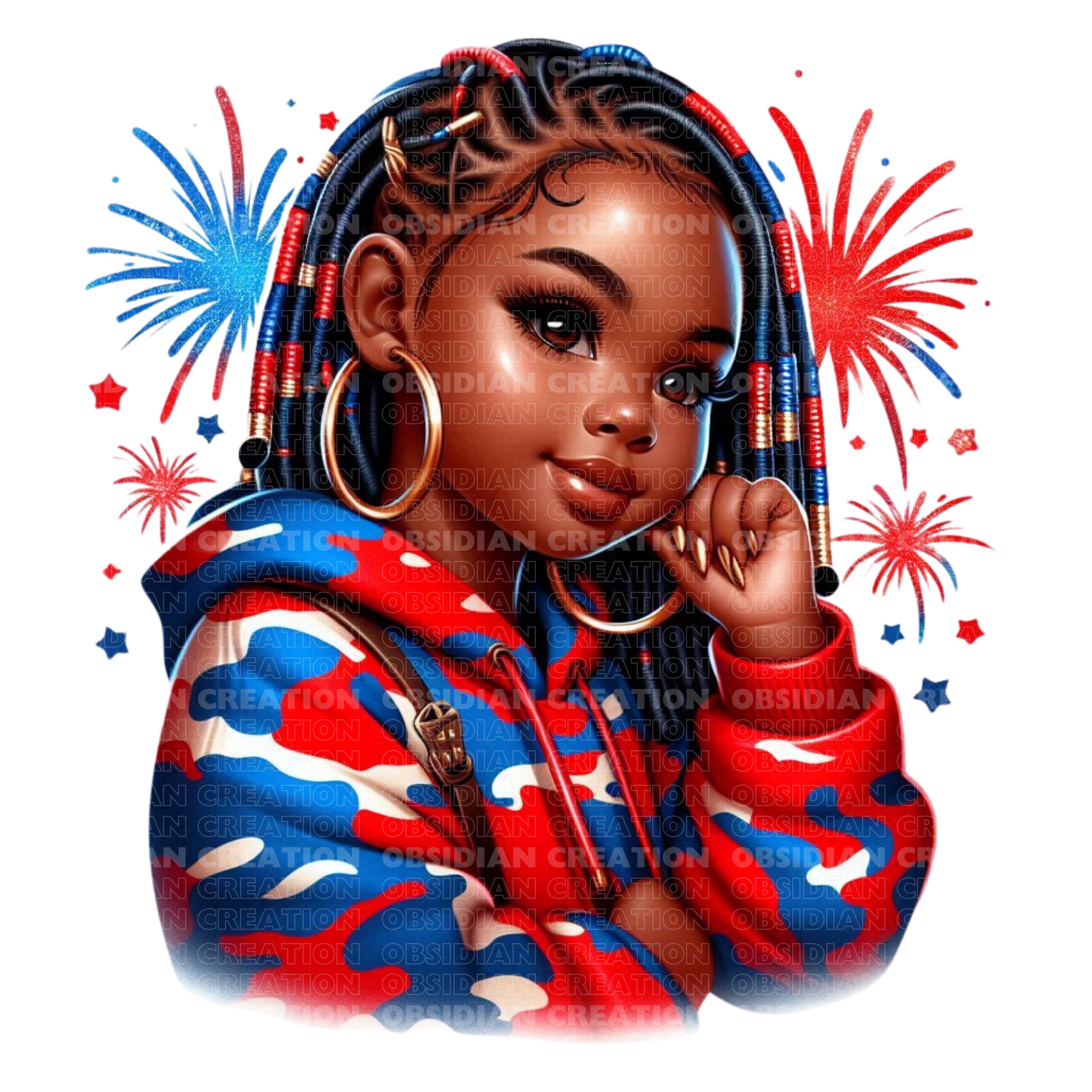 Independence Day July 4th Clipart Celebratory Illustration Digital ...