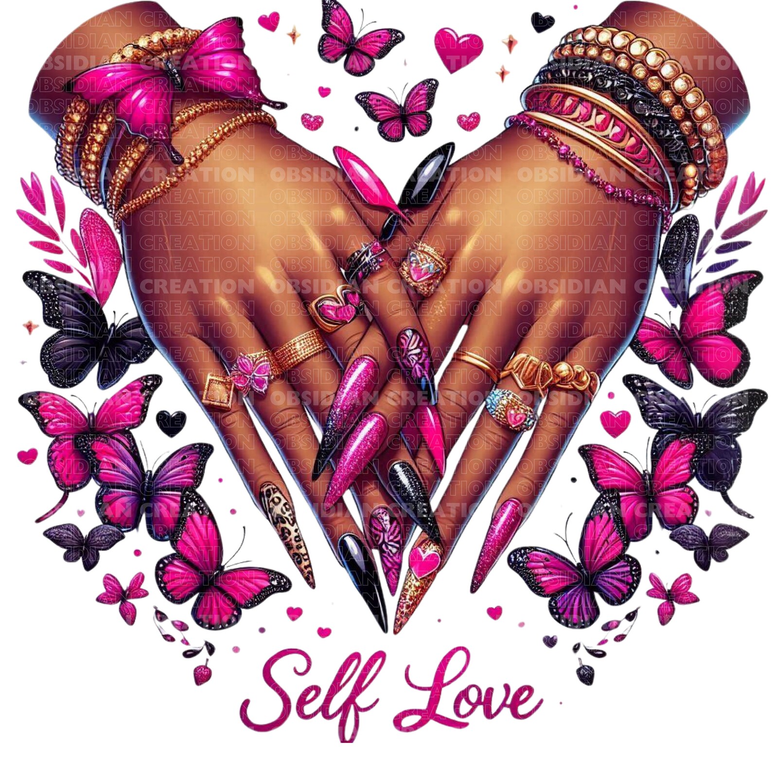 Black Woman Self Love Nails Png | Self Love Clipart | Inspirational ...