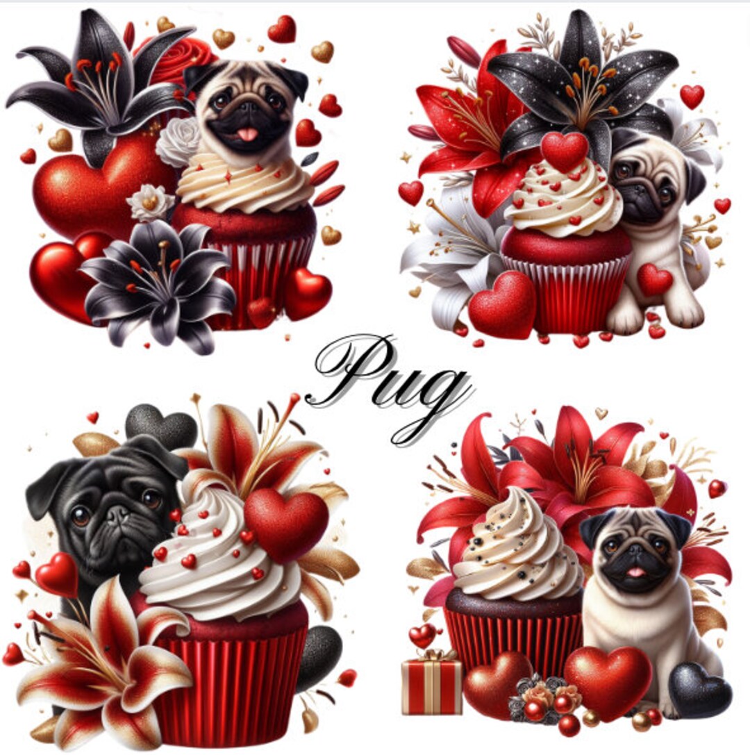 Valentine Dog PNG Digital Art Instant Download for DIY Crafts ...