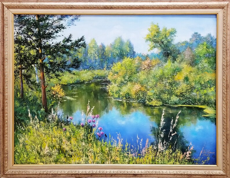 Summer Landscape Painting, Nature Paintings on Canvas, Landscape Oil ...